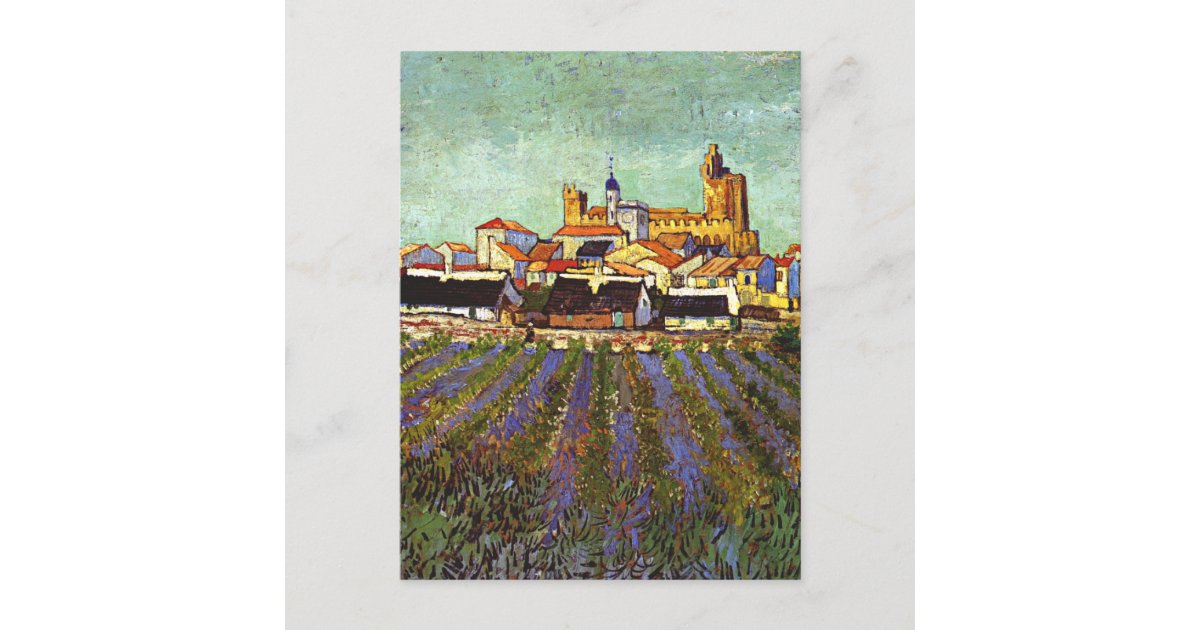 Van Gogh - View of Saintes-Maries Postcard | Zazzle
