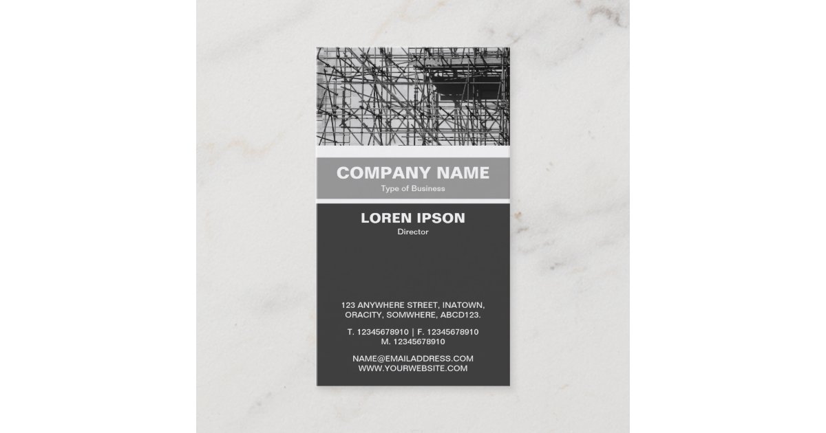 Vertical Banded - Scaffolding Business Card | Zazzle