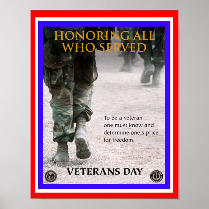 veterans day honour poster | Zazzle