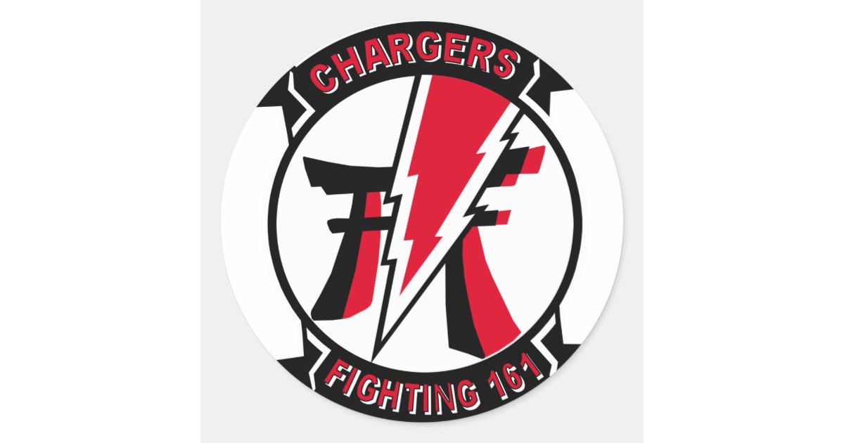 VF-161 Chargers Squadron & F-4 Phantom Classic Round Sticker | Zazzle
