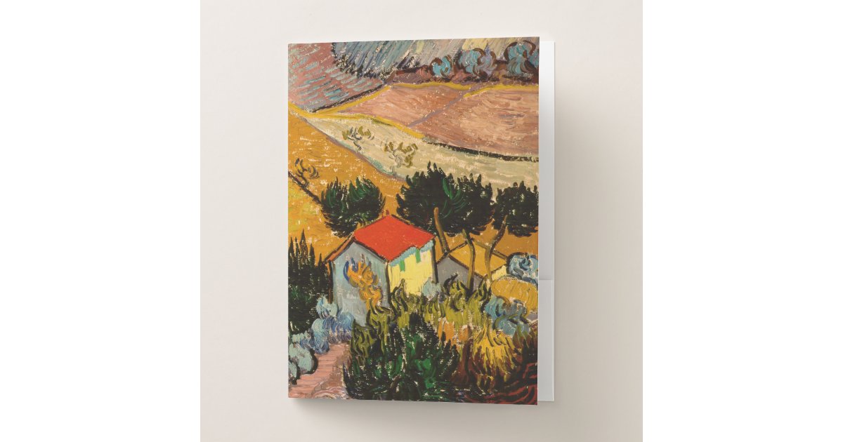 Vincent van Gogh - Landscape, House and Ploughman Pocket Folder | Zazzle