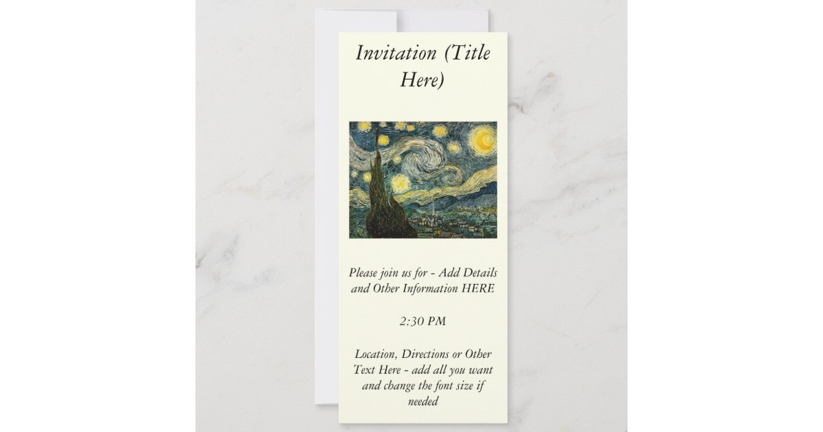 Vincent van Gogh's The Starry Night (1889) Invitation | Zazzle