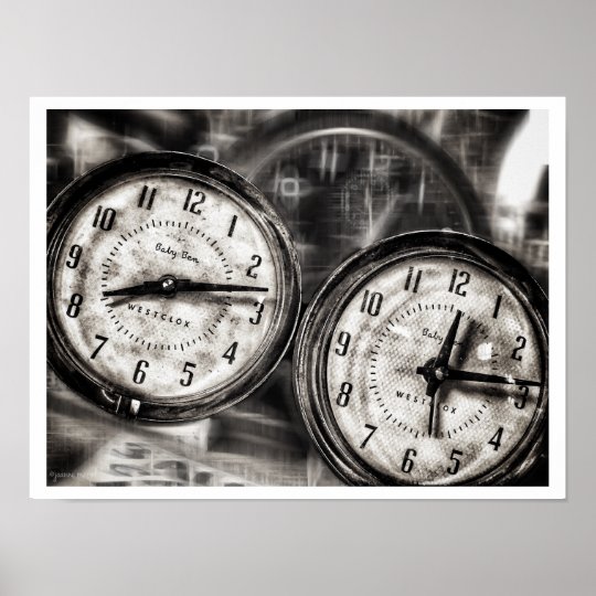 Vintage Alarm Clocks Poster | Zazzle.ca