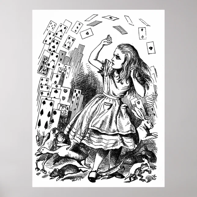 Vintage Alice in Wonderland Pack of cards Poster | Zazzle