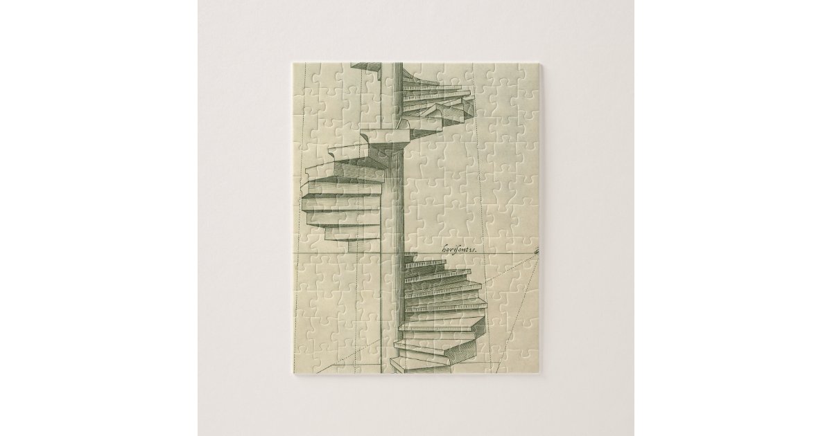 Vintage Architectural Stairs, Spiral Staircase Jigsaw Puzzle | Zazzle