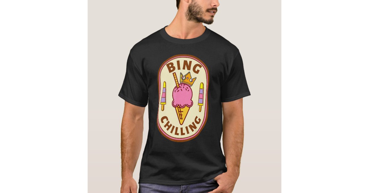 Vintage Bing Chilling Ice Cream Parlour Meme Quote T-Shirt | Zazzle