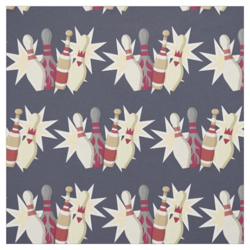Vintage Bowling Themed Fabric | Zazzle.ca