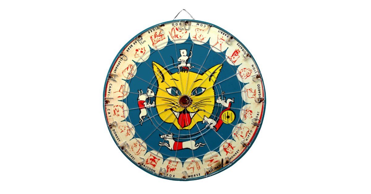 Vintage Cat Mice Toy Dart Game Kids Room Dartboard | Zazzle
