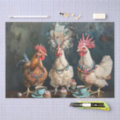 Vintage Chickens Tea Party Decoupage Tissue Paper | Zazzle