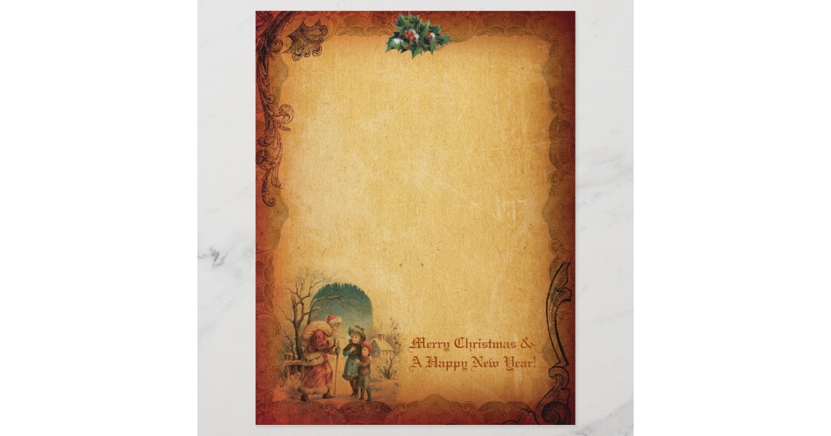 Vintage Christmas Letter Paper | Zazzle