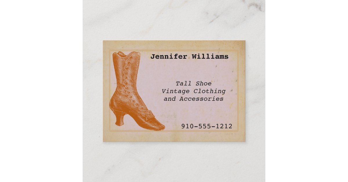 Vintage Clothing Thrift Consignment Business Card | Zazzle
