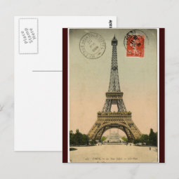 Vintage Eiffel Tower Postcard | Zazzle