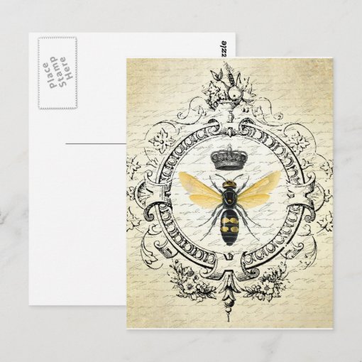Vintage French bee postcard | Zazzle