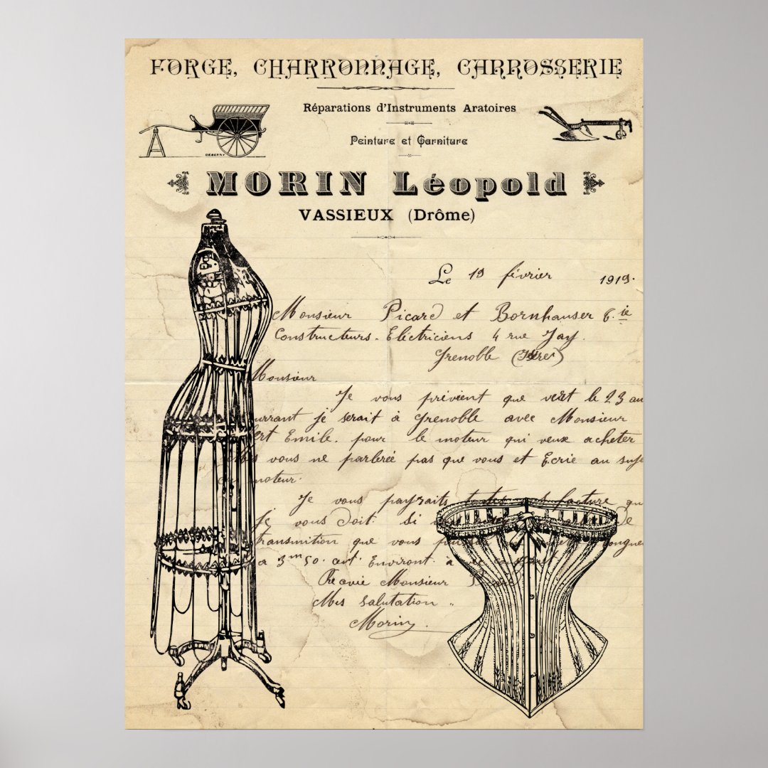 Vintage French Fashion Poster | Zazzle