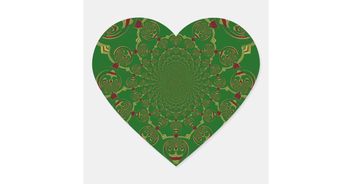 Vintage Green Heart Sticker | Zazzle