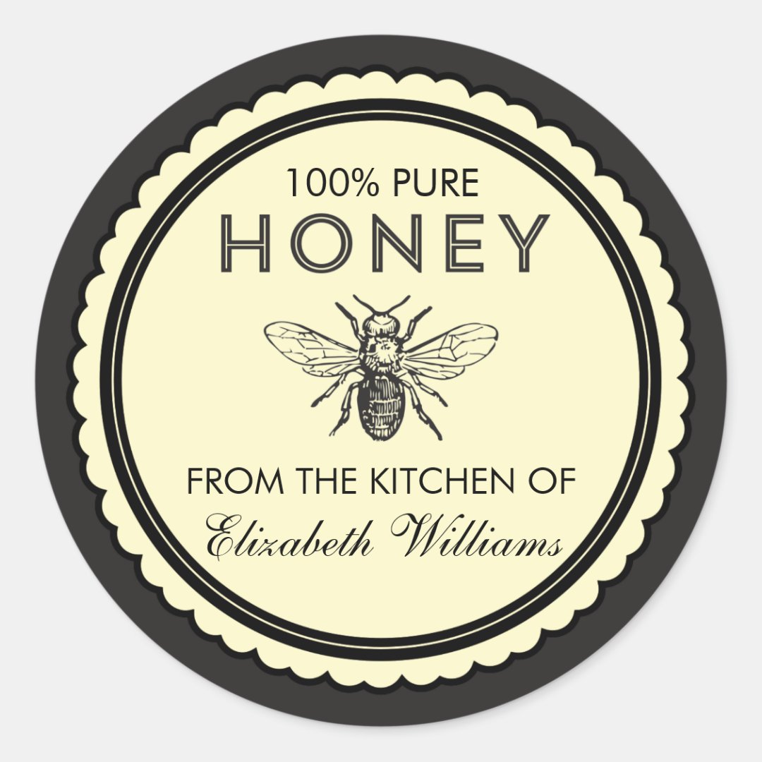 Vintage Homemade Honey Stickers | Zazzle