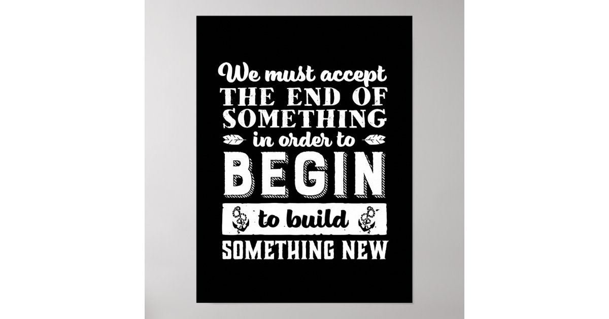 Vintage Inspirational Quote Let go and Move On Poster | Zazzle