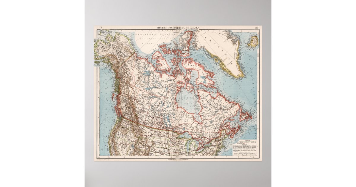 Vintage Map of Canada (1905) Poster | Zazzle