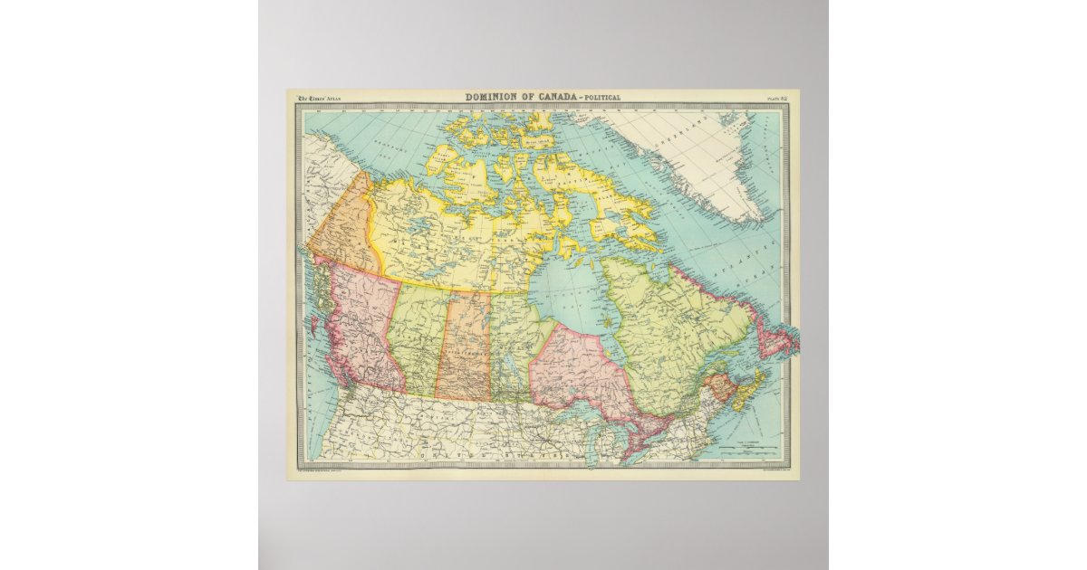 Vintage Map of Canada (1922) Poster | Zazzle