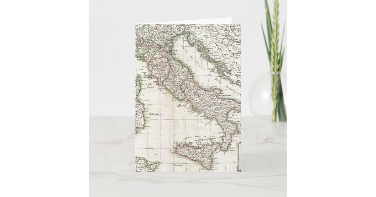 Vintage Map of Italy (1770) Card | Zazzle