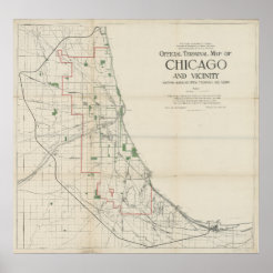 Vintage Chicago Map Posters, Prints & Poster Printing | Zazzle CA