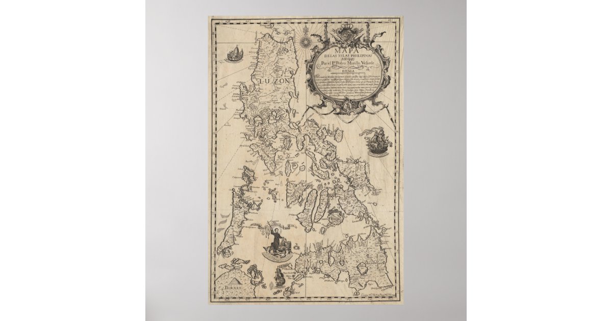Vintage Map of The Philippines (1744) Poster | Zazzle