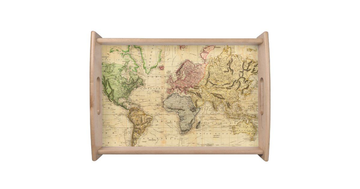 Vintage Map of The World (1831) Serving Tray | Zazzle