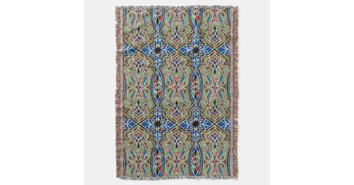 Vintage Oriental Arabian Pattern Throw Blanket | Zazzle