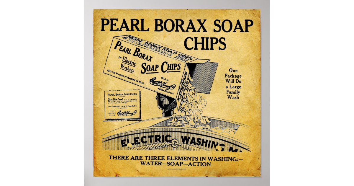 Vintage Pearl Borax Soap Laundry Detergent Print | Zazzle