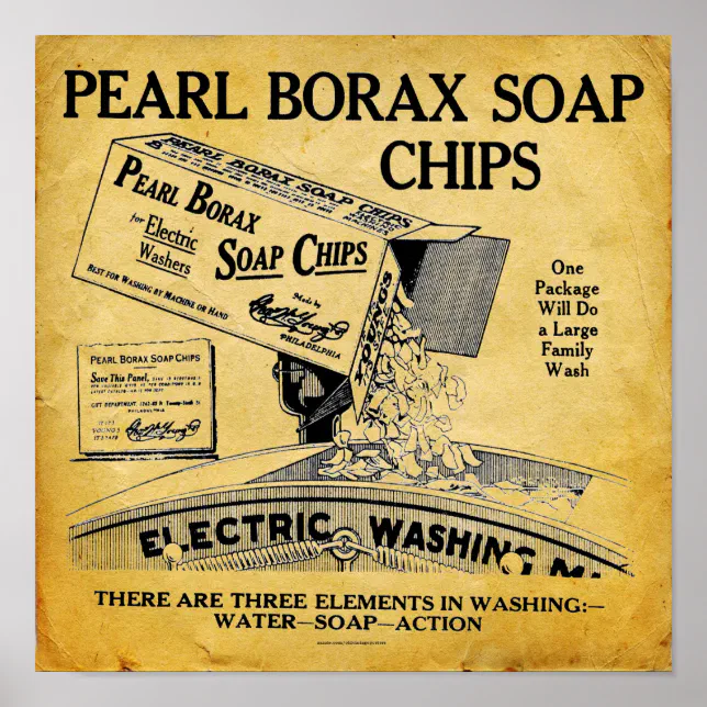 Vintage Pearl Borax Soap Laundry Detergent Print | Zazzle