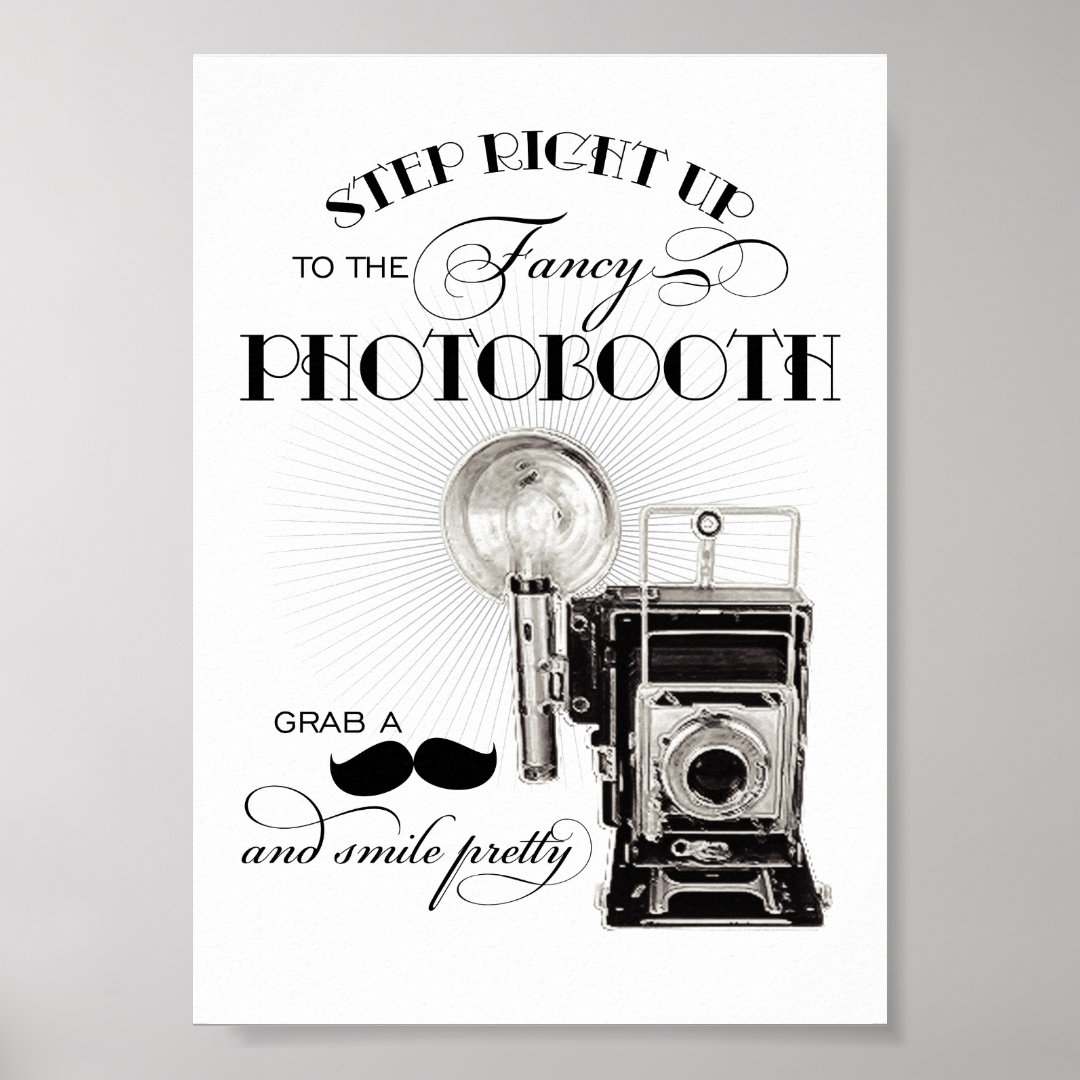 Vintage Photobooth Sign | Wedding Reception Print | Zazzle
