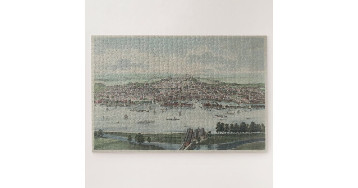 Vintage Pictorial Map of Albany NY (1853) Jigsaw Puzzle | Zazzle