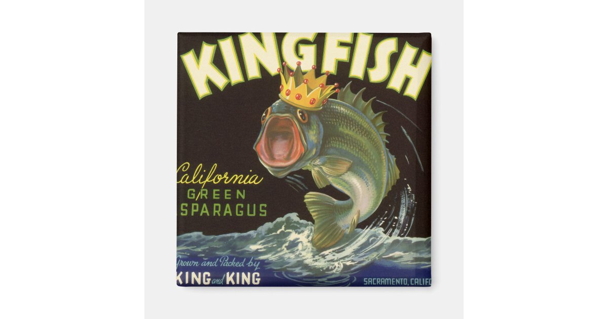 Vintage Product Can Label Art, Kingfish Asparagus Magnet | Zazzle