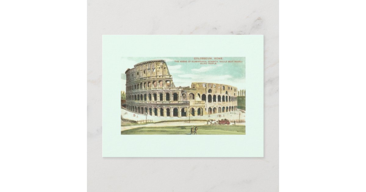 Vintage Rome Colosseum Travel Postcard | Zazzle