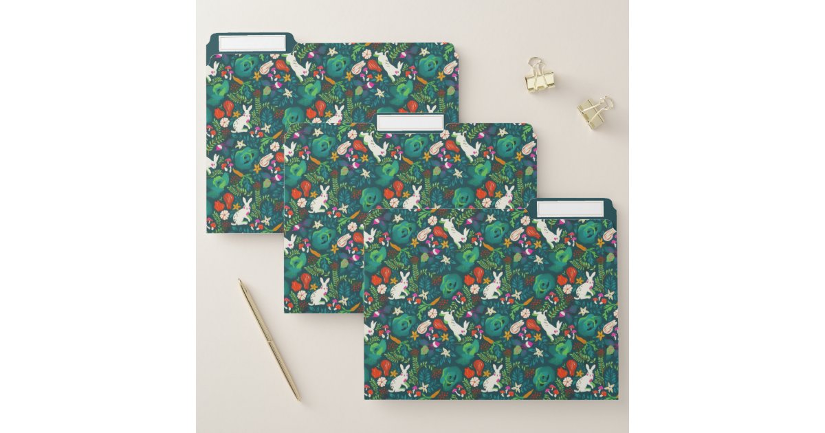 Vintage Rustic Greenery Bunny Floral Garden File Folder | Zazzle