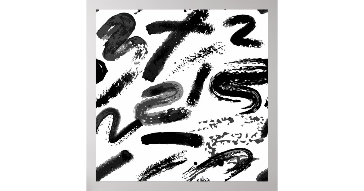 Vintage seamless hand painted watercolor dry brush poster | Zazzle