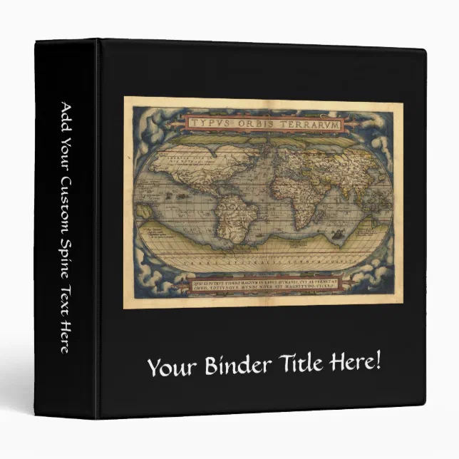 Vintage World Map Atlas Historical Design Binder | Zazzle