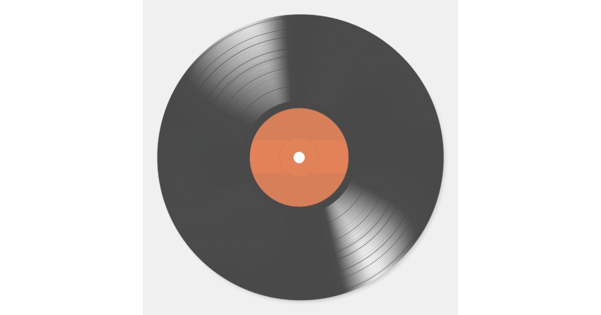 Vinyl Record Classic Round Sticker | Zazzle