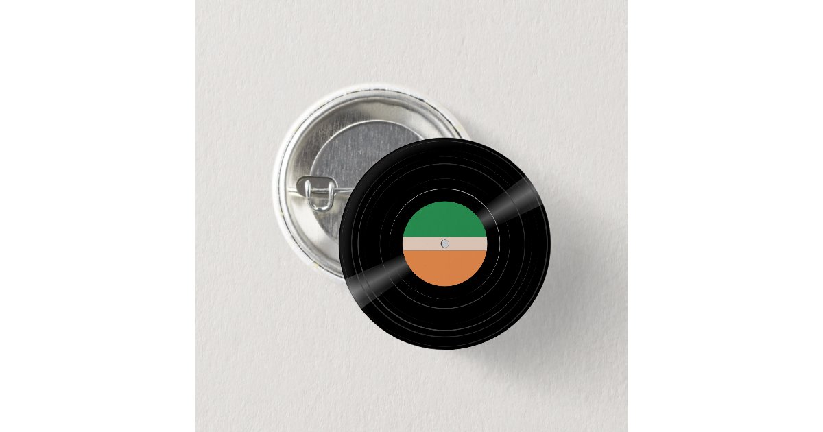 Vinyl Record LP Stripe Label Custom Colour Button | Zazzle
