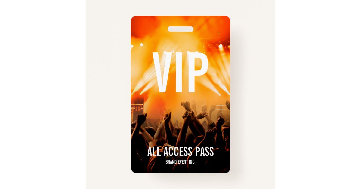 VIP All Access Pass Concert Event Badge | Zazzle
