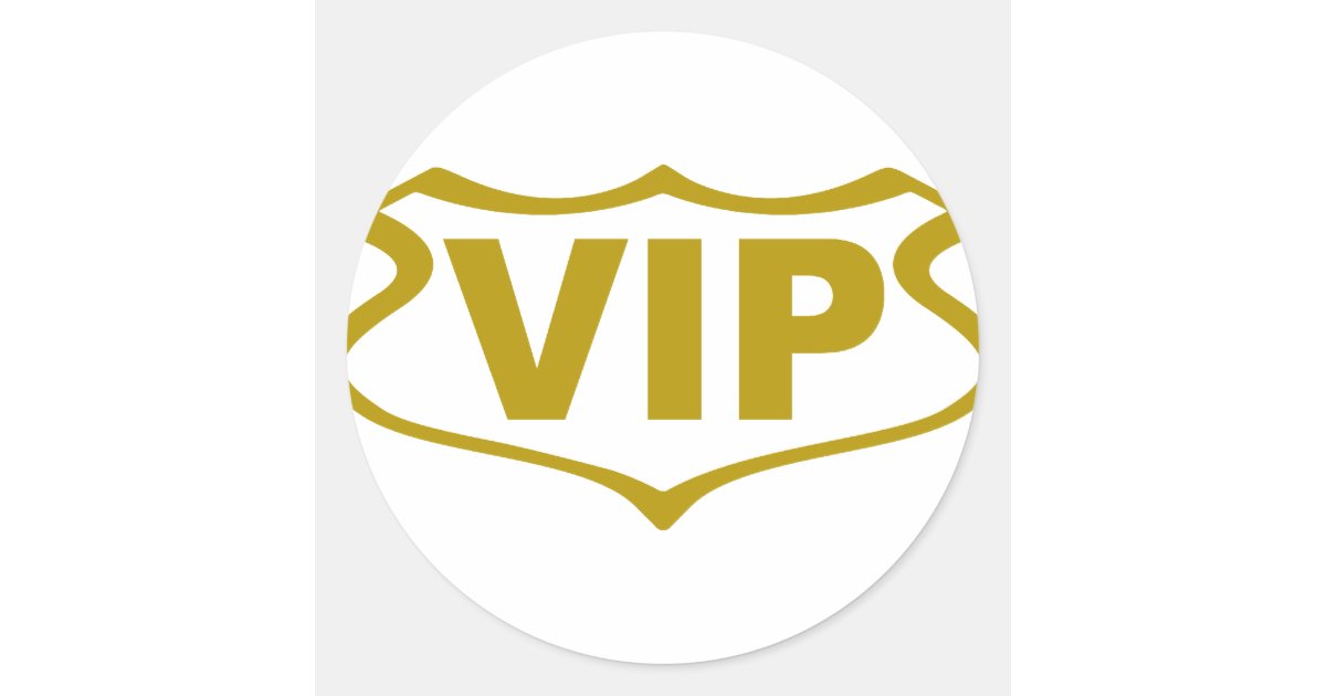 Vip-shield-.png Classic Round Sticker | Zazzle