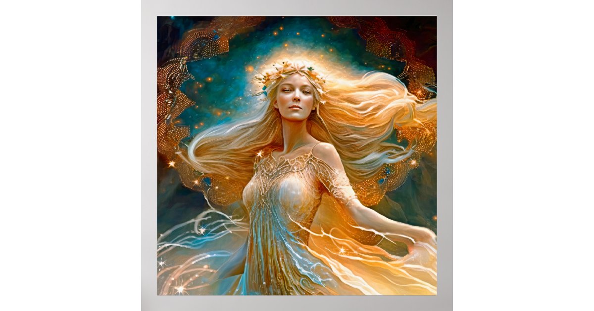 Virgo Star Sign Goddess, Celestial Being, Zodiac | Zazzle