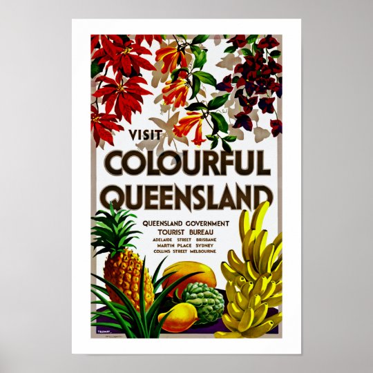 Visit Colourful Queensland Poster | Zazzle.ca