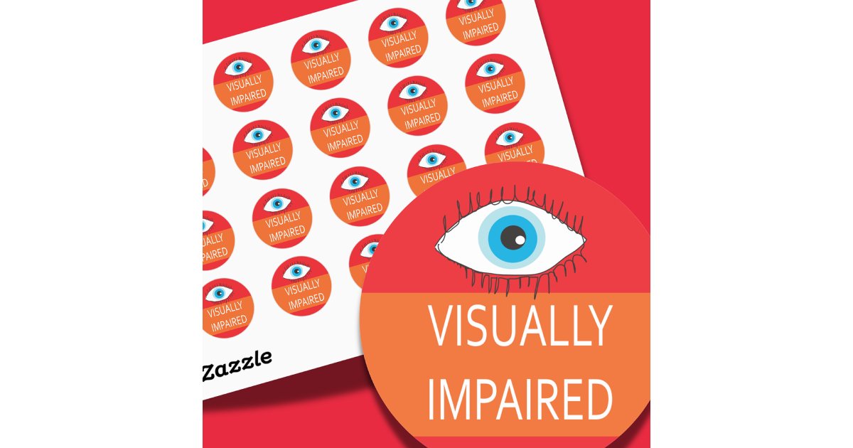Visually impaired pin badge for Low Vision Classic Round Sticker | Zazzle