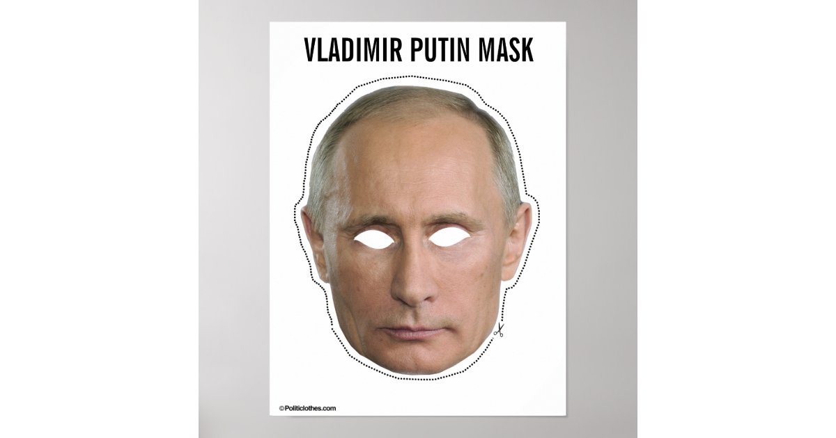 Vladimir Putin Mask Cutout Poster | Zazzle