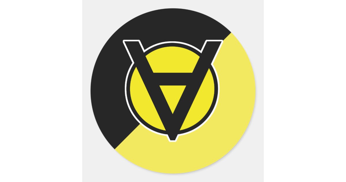 Voluntaryist Hero Symbol with Black and Gold Classic Round Sticker | Zazzle