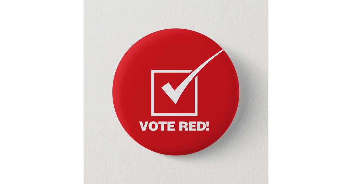 Vote Red - Solid 2 Inch Round Button | Zazzle