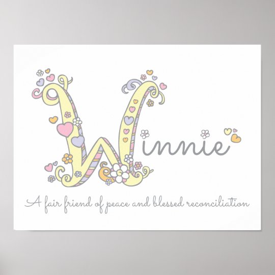 W for Winnie initial doodle art name meaning Poster | Zazzle.ca