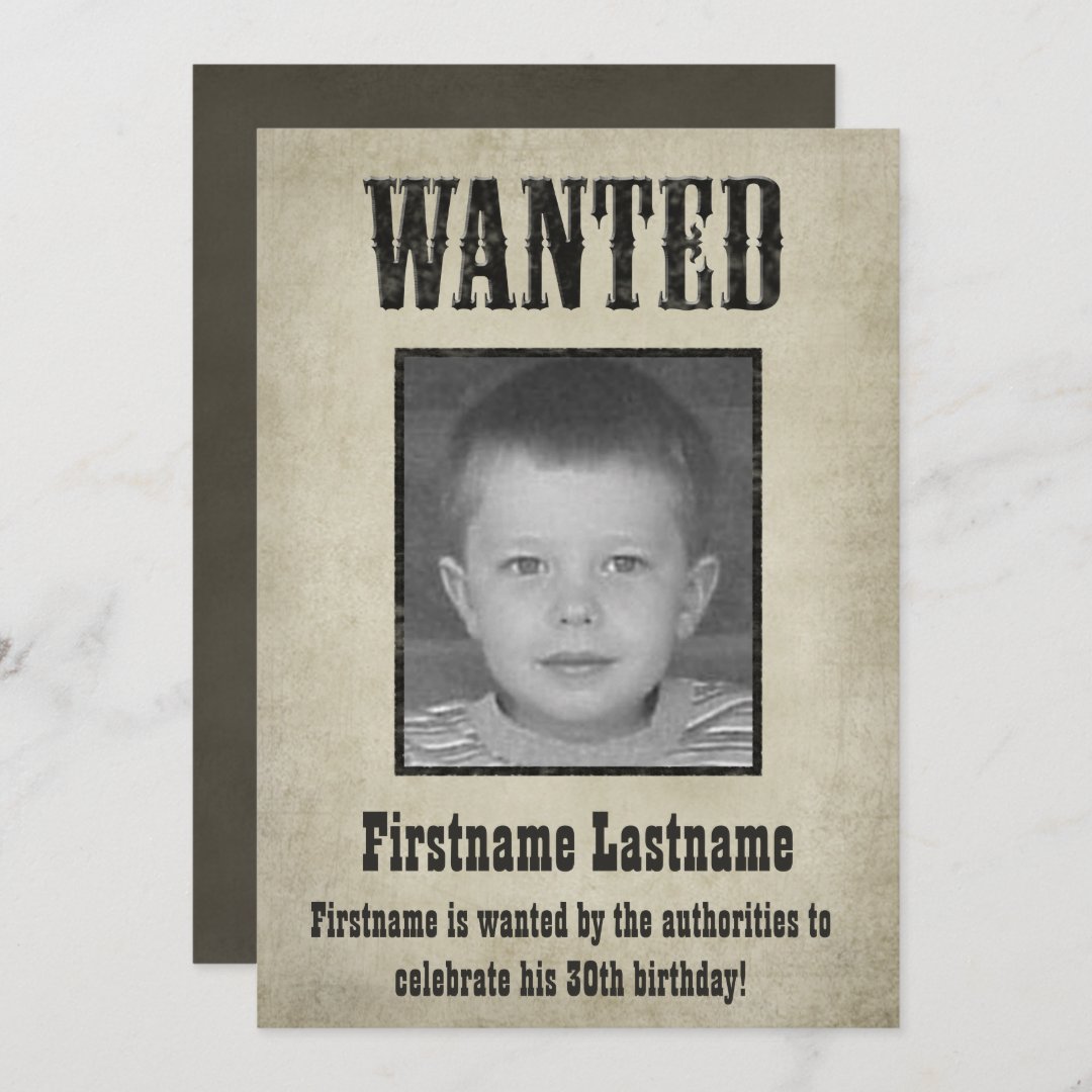 WANTED Poster - Birthday Invitation | Zazzle