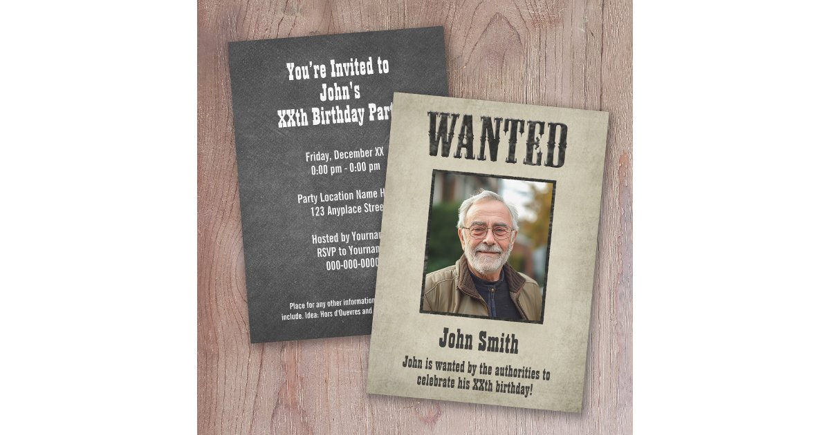 WANTED Poster - Birthday Invitation | Zazzle